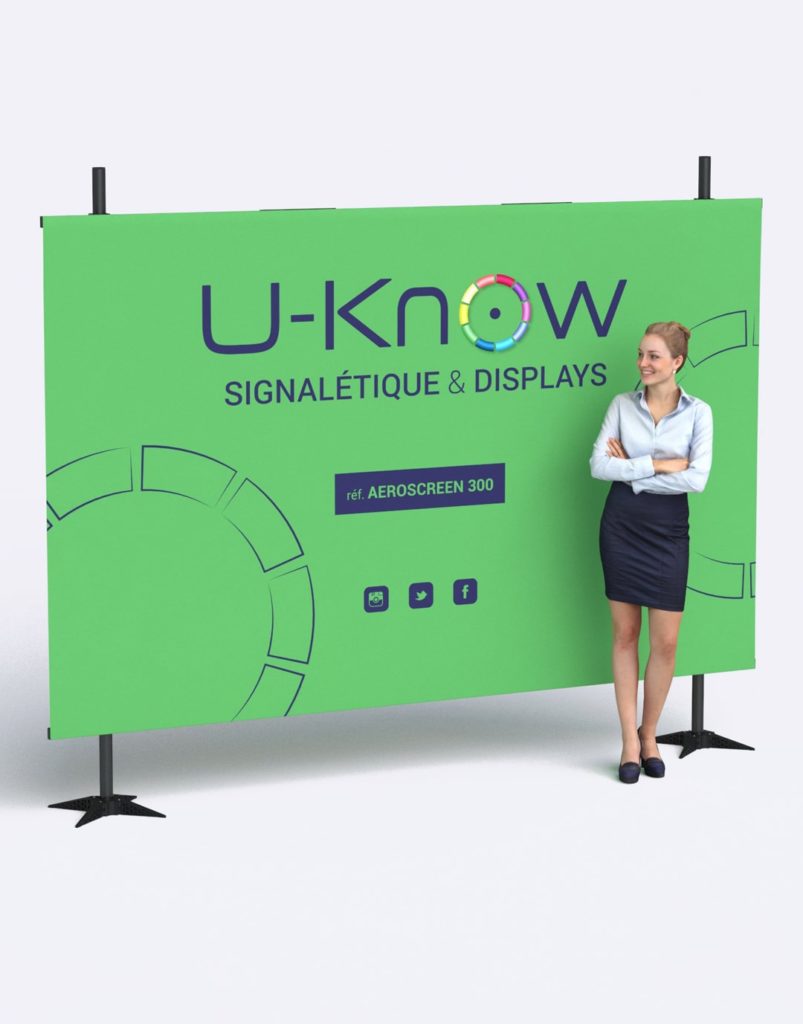 Stand publicitaire structure modulable Aeroscreen300 Signalétique 37DEUX